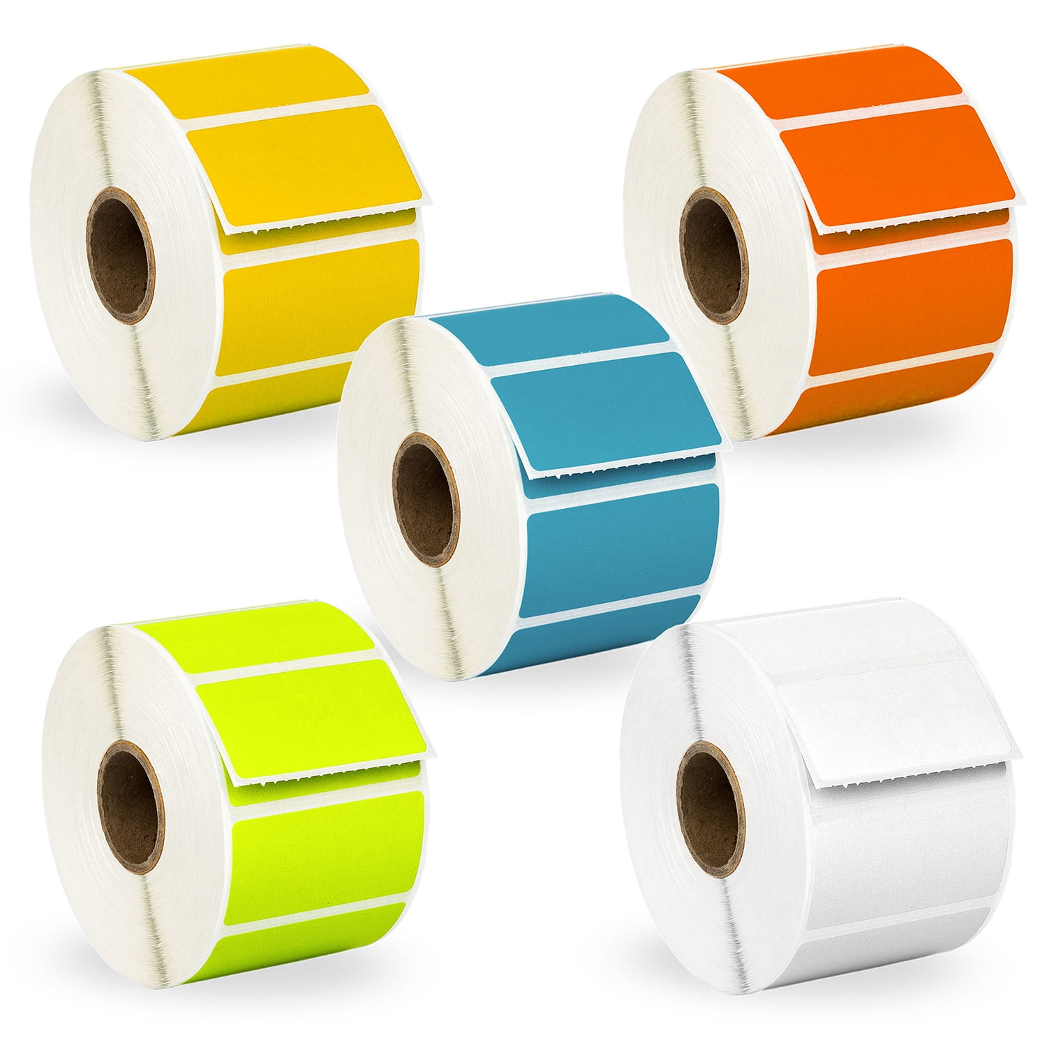 HOUSELABELS 2" x 1" Yellow, Orange, Blue, Green, White Barcode Labels ...