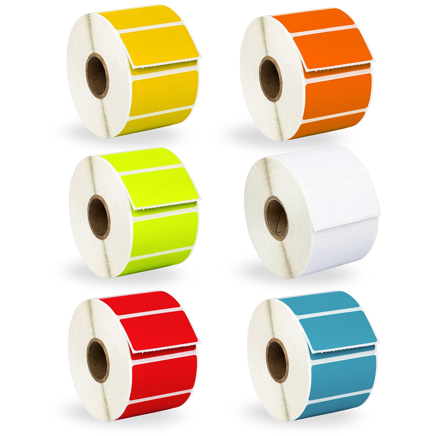 HOUSELABELS 2" x 1" Yellow, Orange, Green, White, Red, Blue Barcode ...