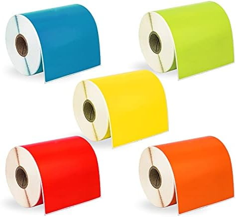 HOUSELABELS 4" x 6" Red, Orange, Green, Yellow, Blue Shipping Labels on ...