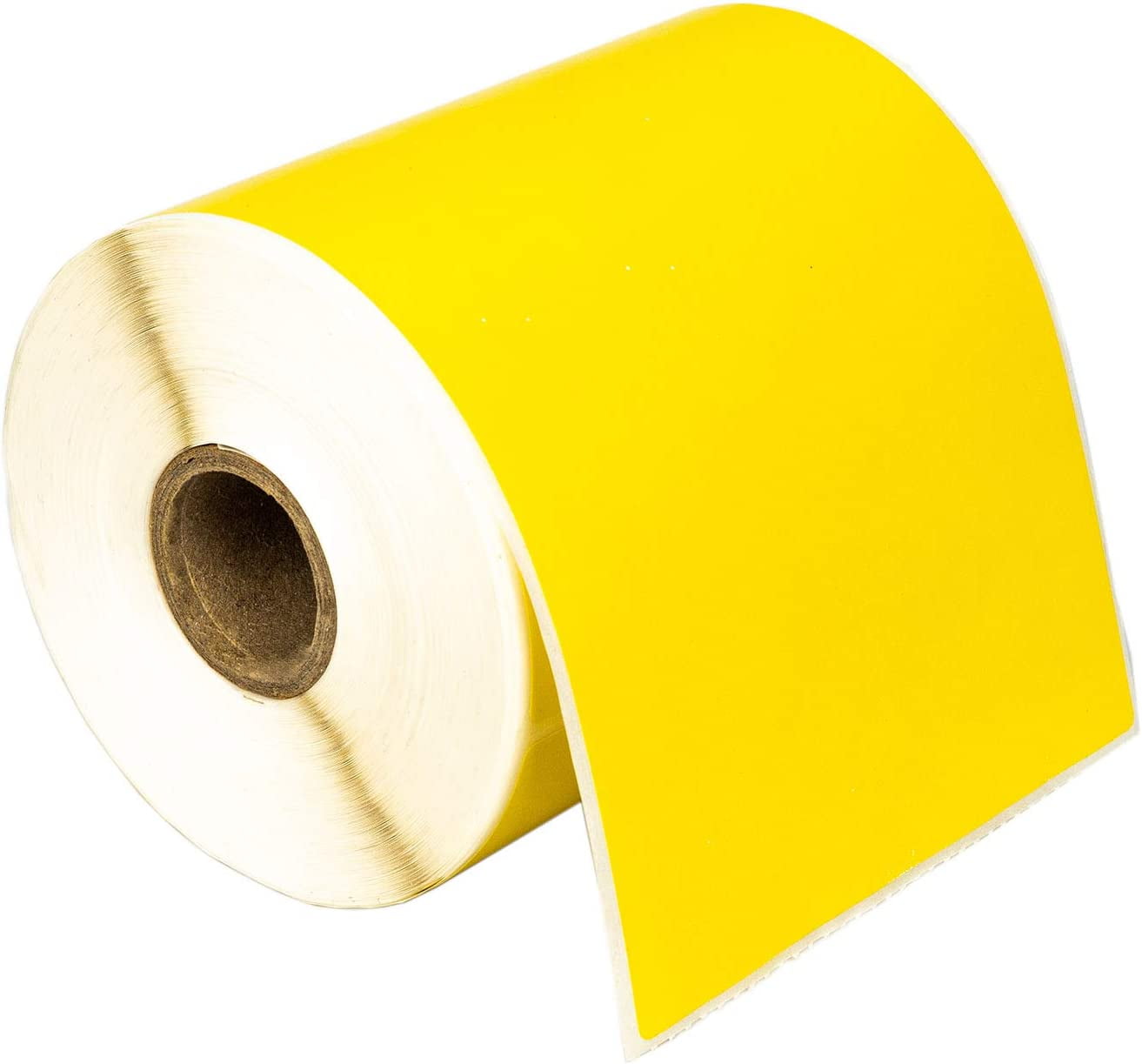 HOUSELABELS 4" x 6" Yellow Shipping Labels on 1" Core Compatible with ...