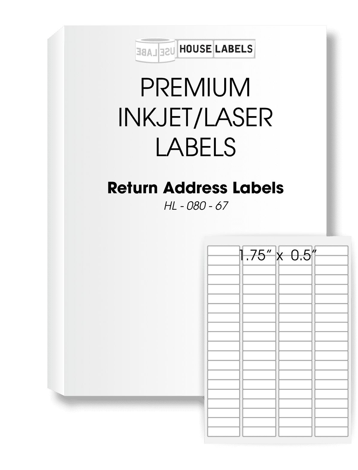 HOUSELABELS 80-up Address Labels (1/2" x 1-3/4") For Laser and Inkjet ...
