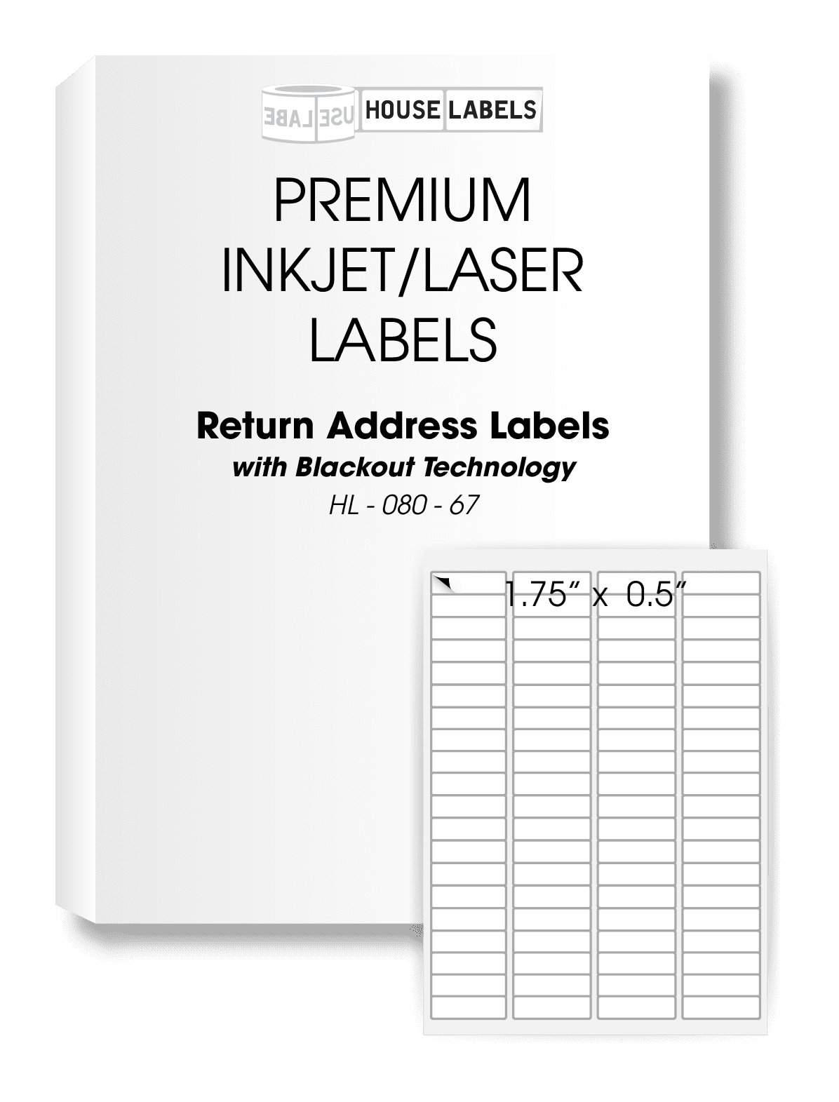 HOUSELABELS 80-up Address Labels (1/2" x 1-3/4") with BLACKOUT ...