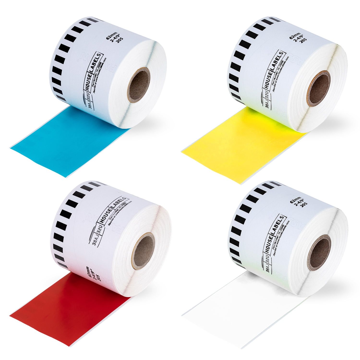 HOUSELABELS Compatible with DK-2205 Replacement Roll for Brother QL Label Printers; Blue Yellow ...