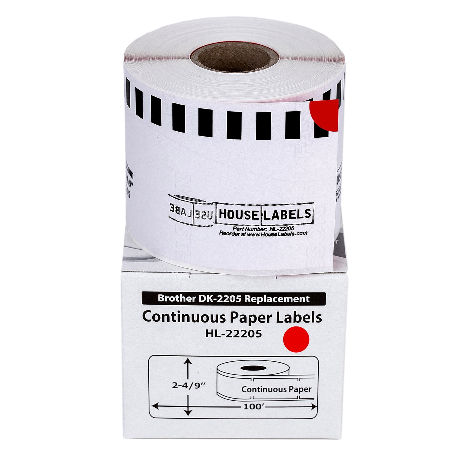 HOUSELABELS Compatible with DK-2205 Replacement Roll for Brother QL ...