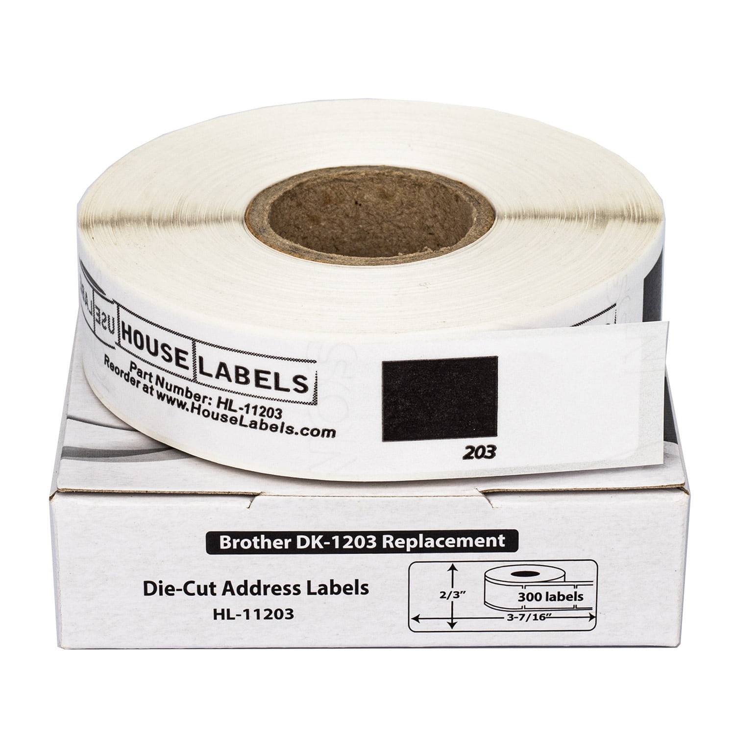 HOUSELABELS Compatible with DK-1203 Replacement Roll for Brother QL ...