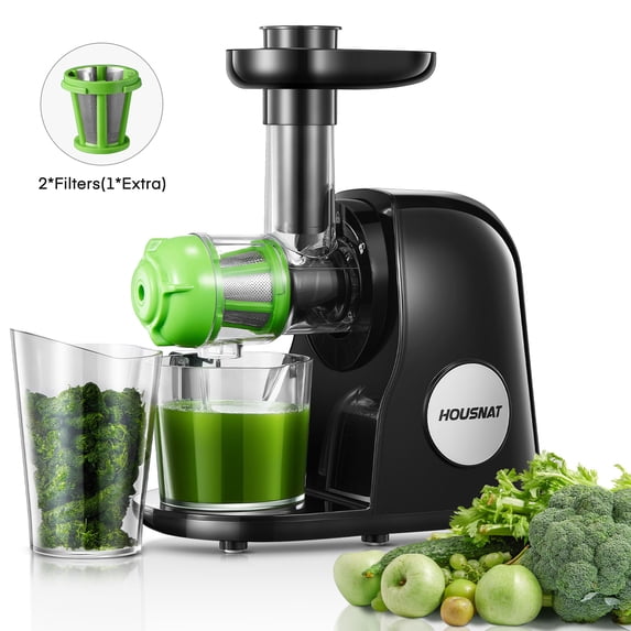 HOUSNAT Quiet Electric Vegetable Juice Extractor, BPA Free, Slow ...