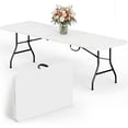 HaiCube 8 Foot Plastic Folding Table Portable Heavy Duty Rectangular ...