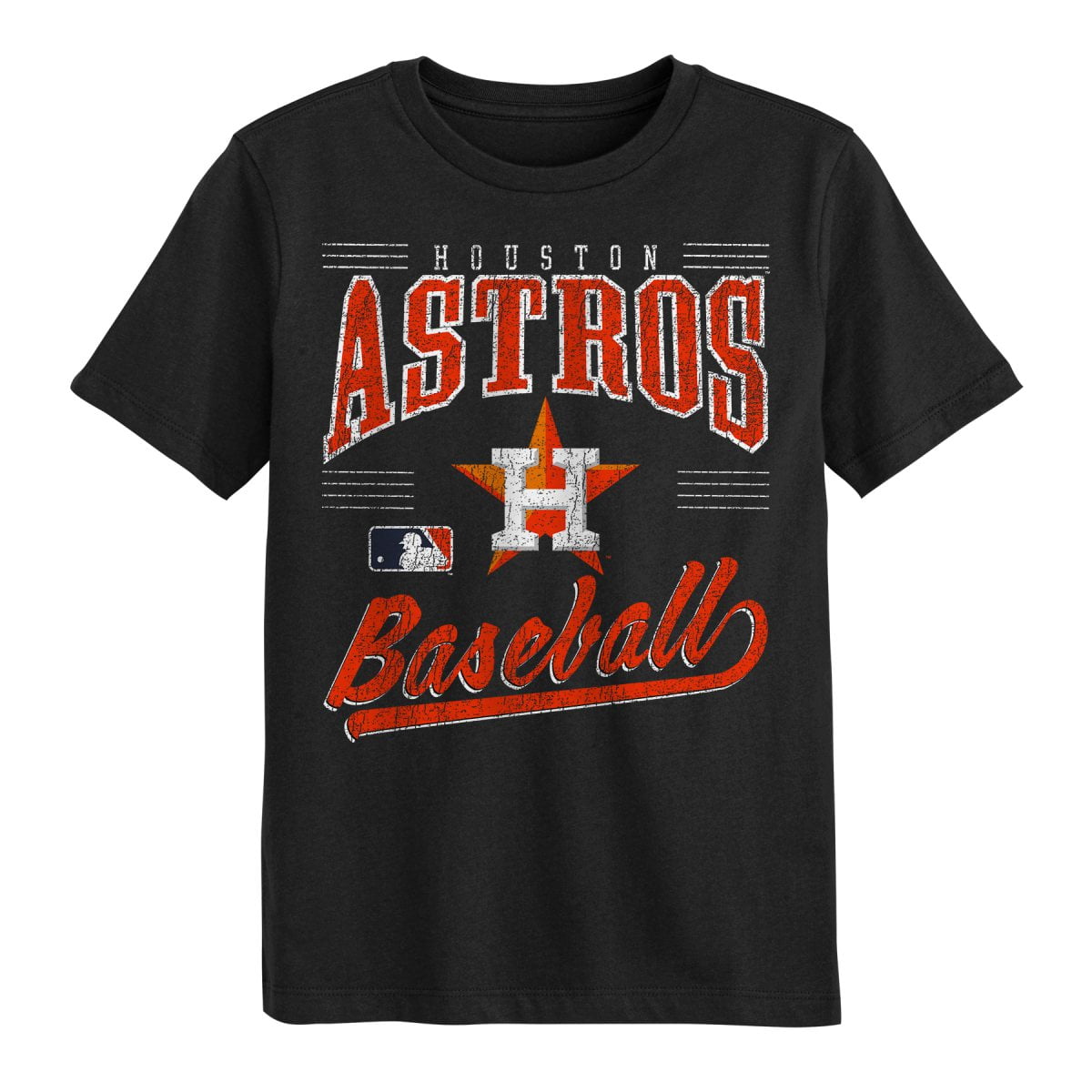 HOUSTON ASTROS Boys Black Color Cotton Crew Short Sleeve Tee - Walmart.com