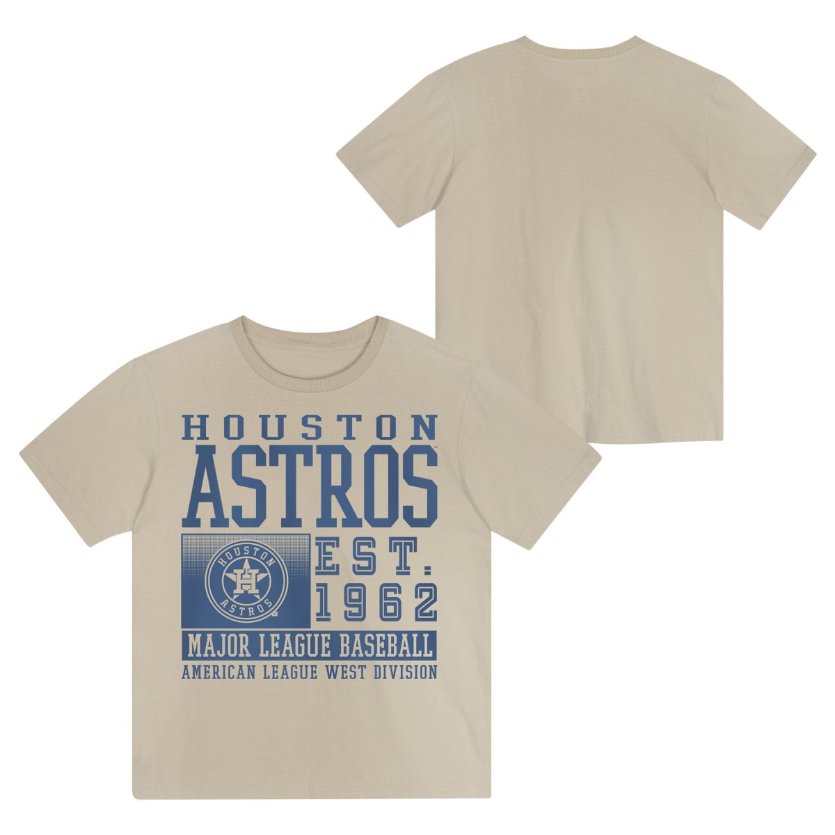 HOUSTON ASTROS Boys Cream Color Cotton Faded Short Sleeve Tee - Walmart.com