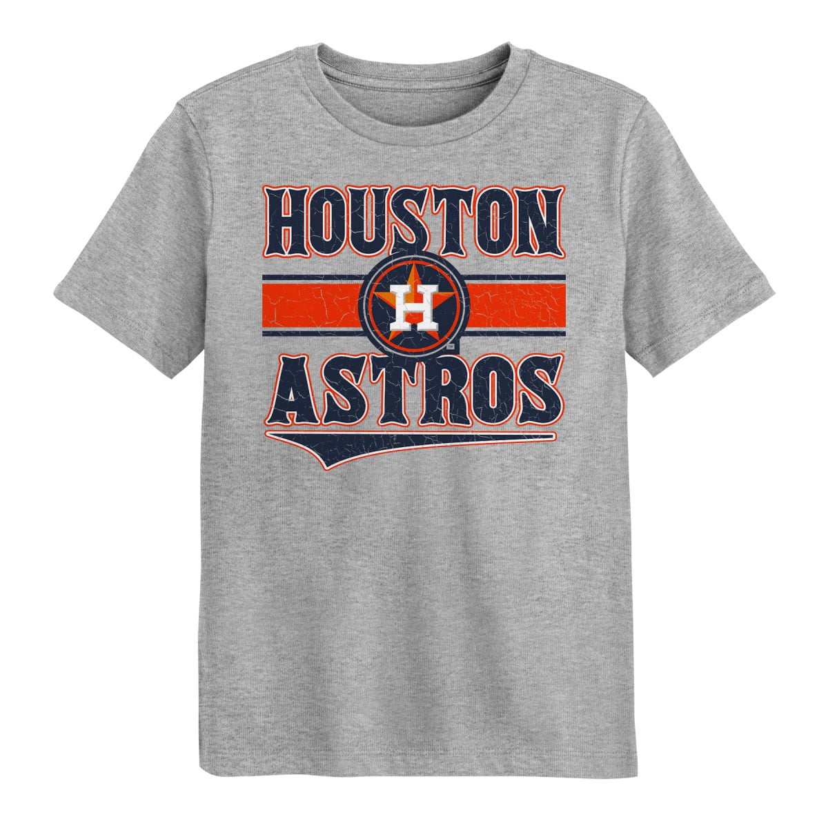 HOUSTON ASTROS Boys Grey Color Cotton Crew Short Sleeve Tee - Walmart.com