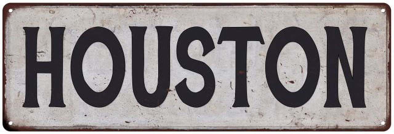 HOUSTON Vintage Look Rustic Metal 6x18 Sign City State 106180041119 ...