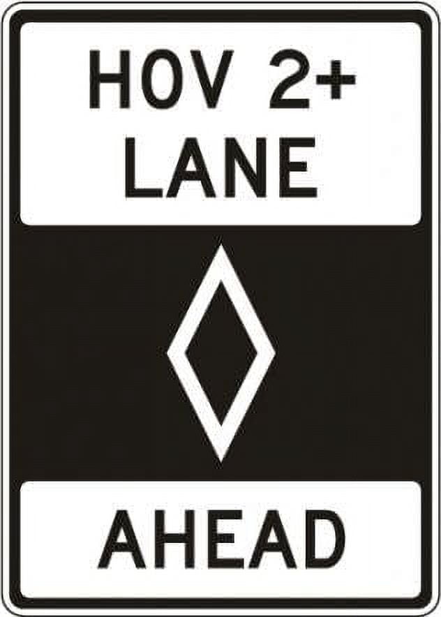 HOV Lane Ahead Sign Regulatory Traffic Signs Metal - Caution Safety ...
