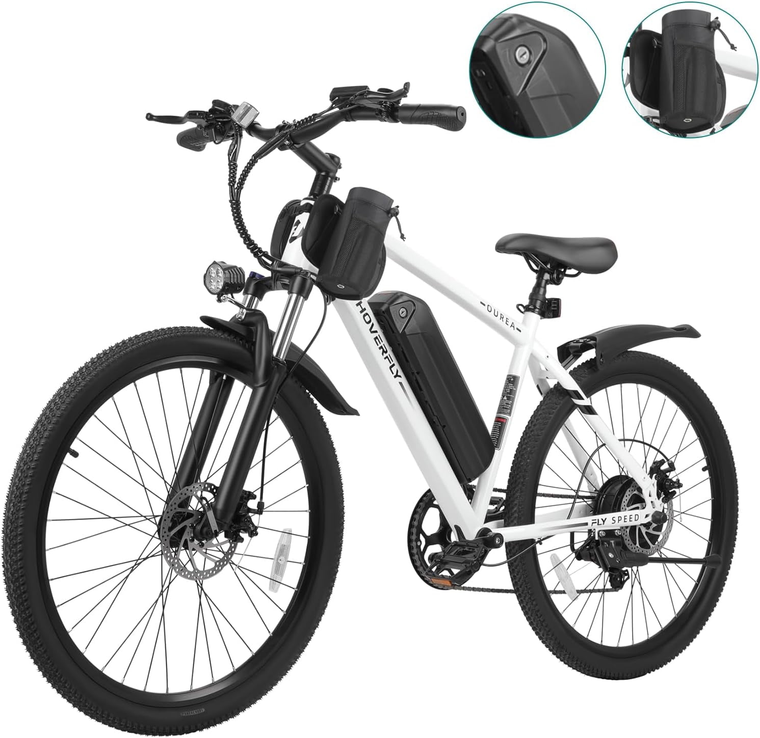 HOVERFLY OUREA 26" Electric Bike for Adult, 500W Motor 48V/20mph/264lbs ...