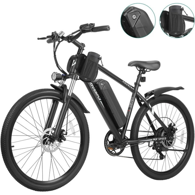 "HOVERFLY OUREA 26"" Pedal Assist Electric Bike, 500W Motor, 48V/20mph ...