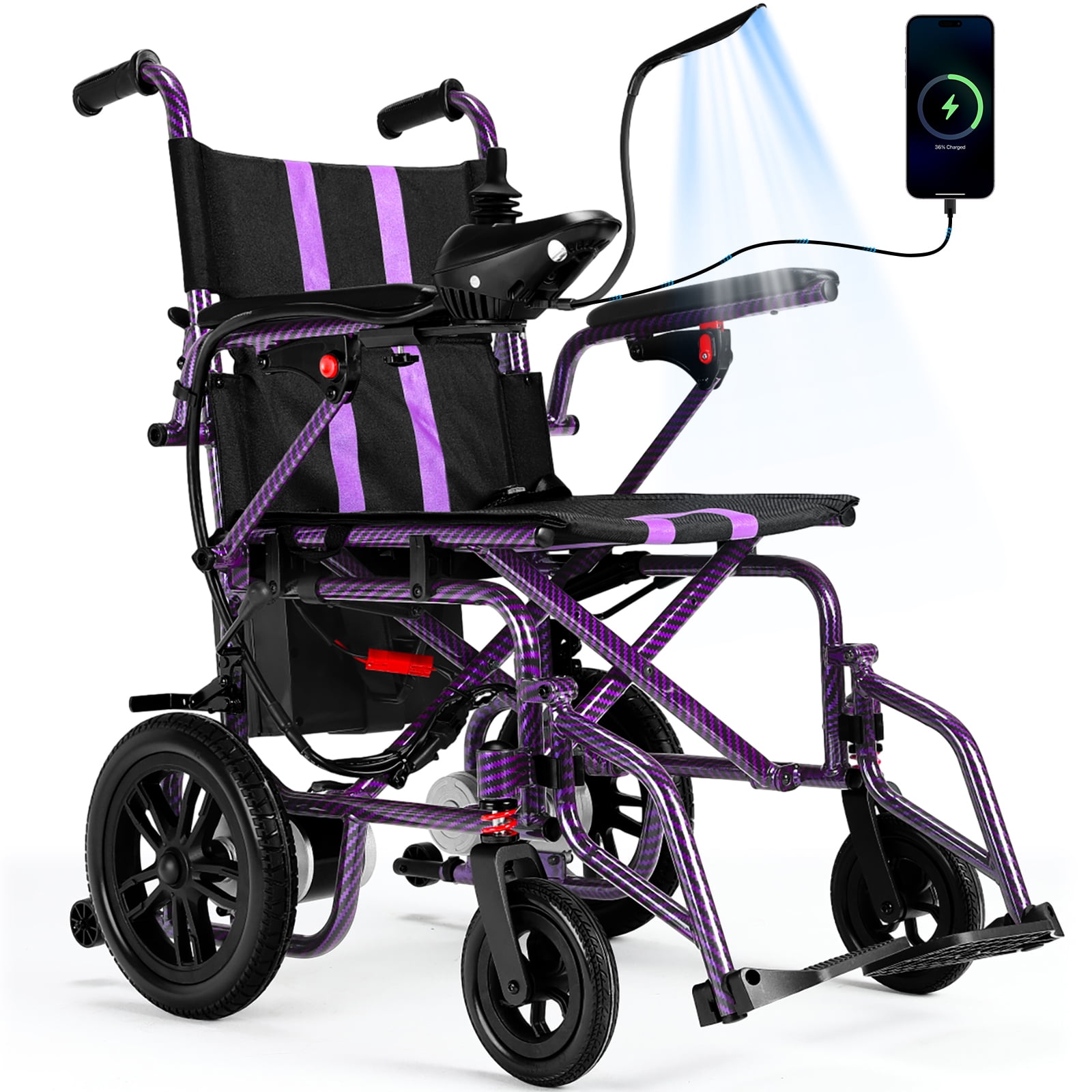 HOVERHEART 4-Wheel Foldable Travel Electric Wheelchair & Mobility ...