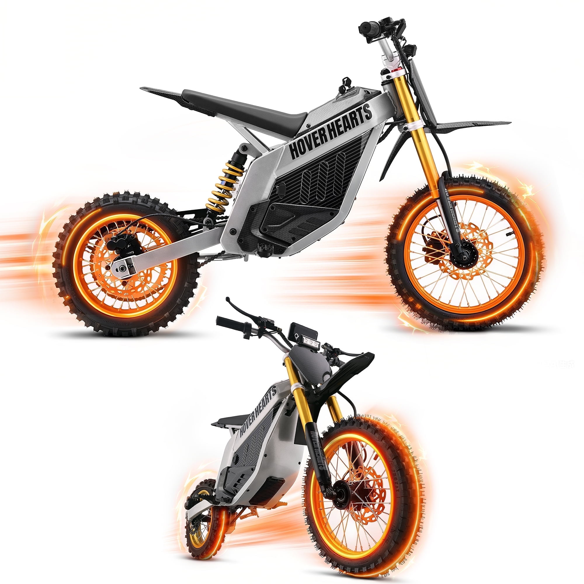 HOVERHEART Electric Dirt Bike,48V & 3000W Peak Power and 37 MPH Max ...