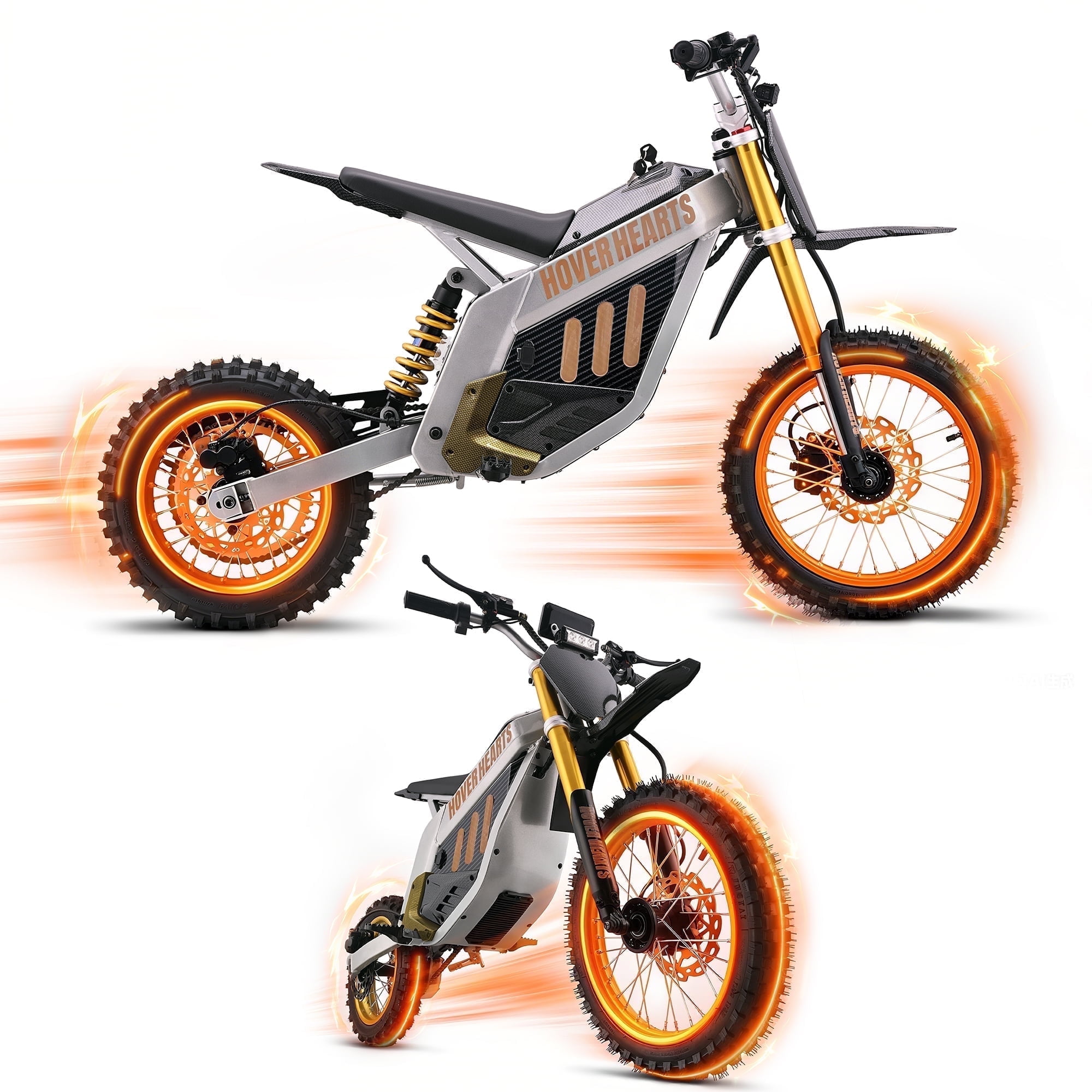 HOVERHEART Electric Dirt Bike,48V & 3000W Peak Power and 37 MPH Max ...