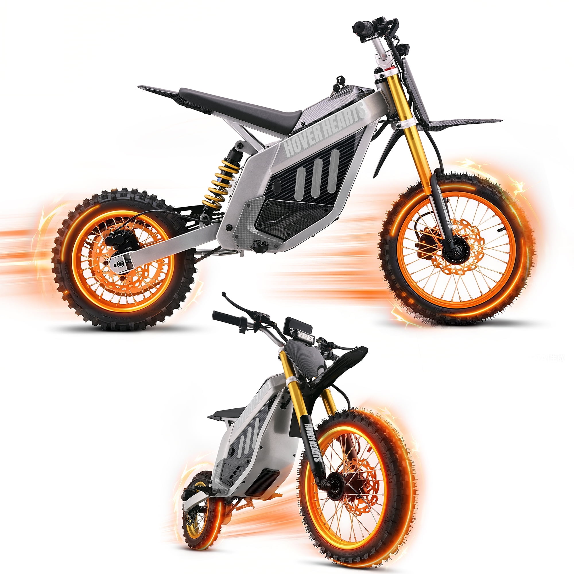 HOVERHEART Electric Dirt Bike,48V & 3000W Peak Power and 37 MPH Max Speed for Adults&Teens, Dual ...