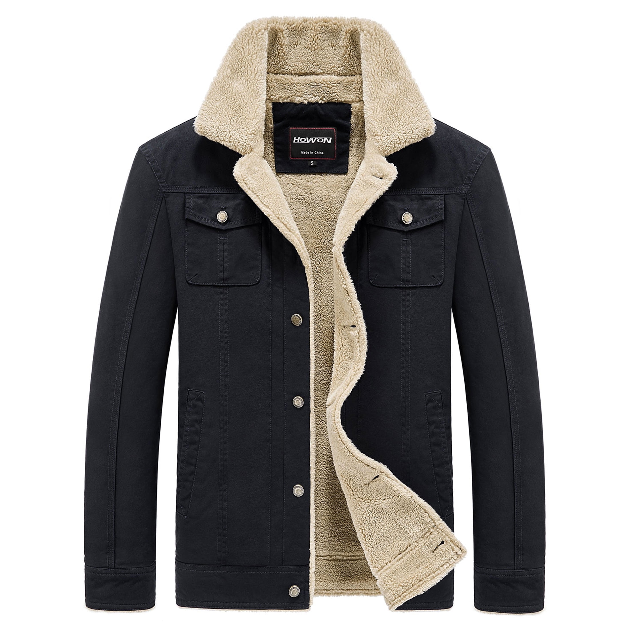 HOW'ON Men's Warm Utility Sherpa Lined Jacket Outwear Casual Multi ...