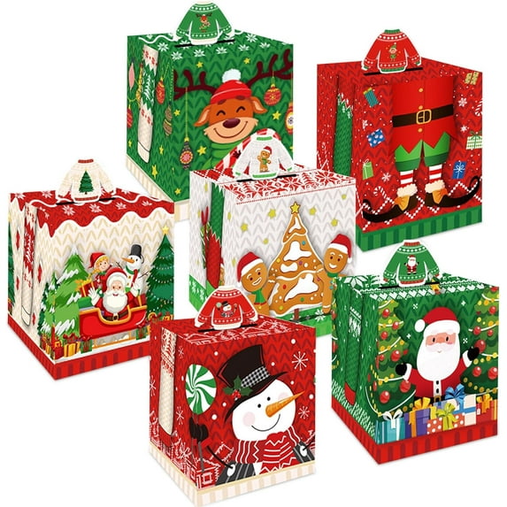 HOWAF 24Pack Small Christmas Boxes, Kraft Paper Christmas Treat Boxes ...