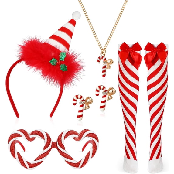 HOWAF Christmas Candy Cane Costume, Candy Cane Headband Christmas ...
