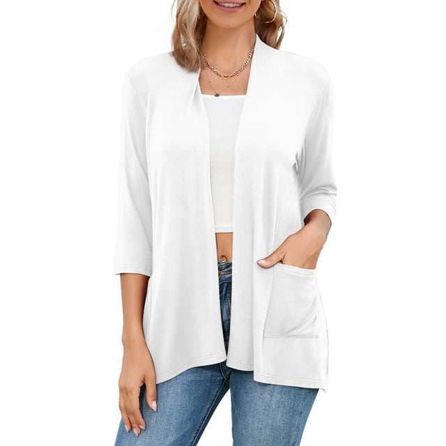 HOWCOME Casual Lightweight Open Front Cardigan Sweaters for Women ...