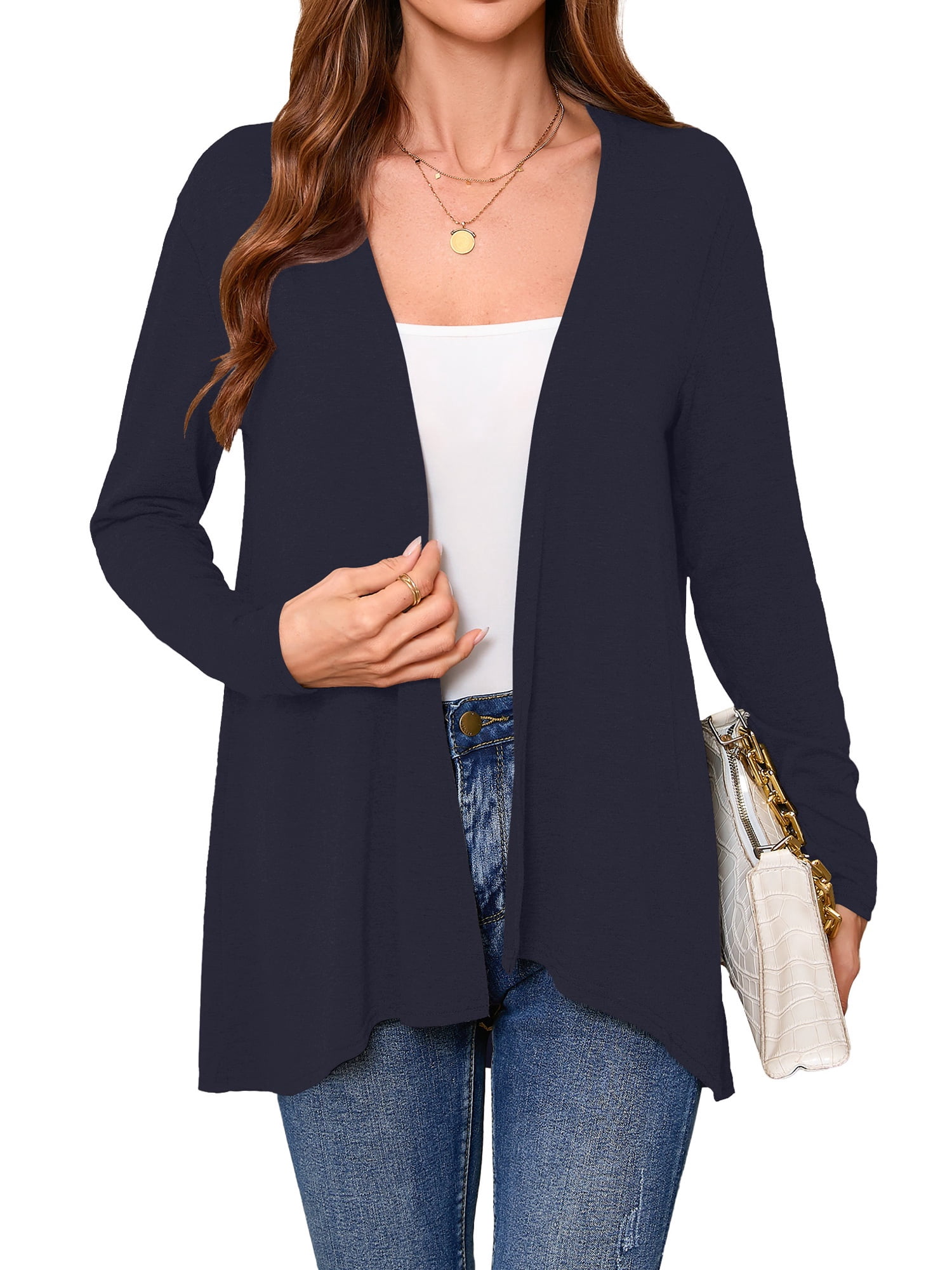 HOWCOME Women's Lightweight Open-Front Cardigan Sweater Casual Long ...
