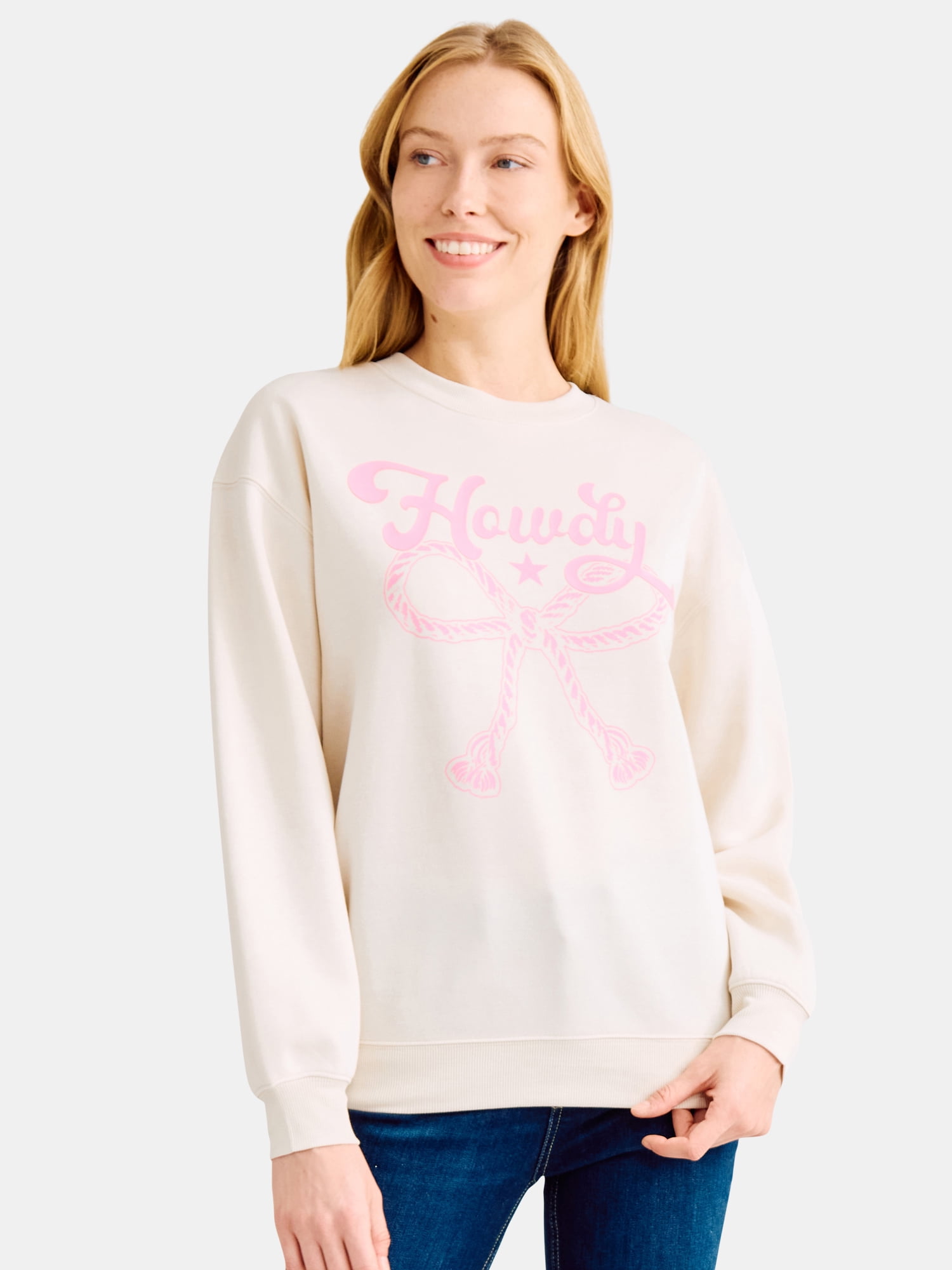 Howdy Rope Bow Women’s Graphic Sweatshirt, Sizes XXS-XXL - Walmart.com