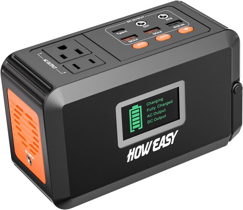 HOWEASY Portable power bank, with USB Ports, Multiple Sockets and Led ...