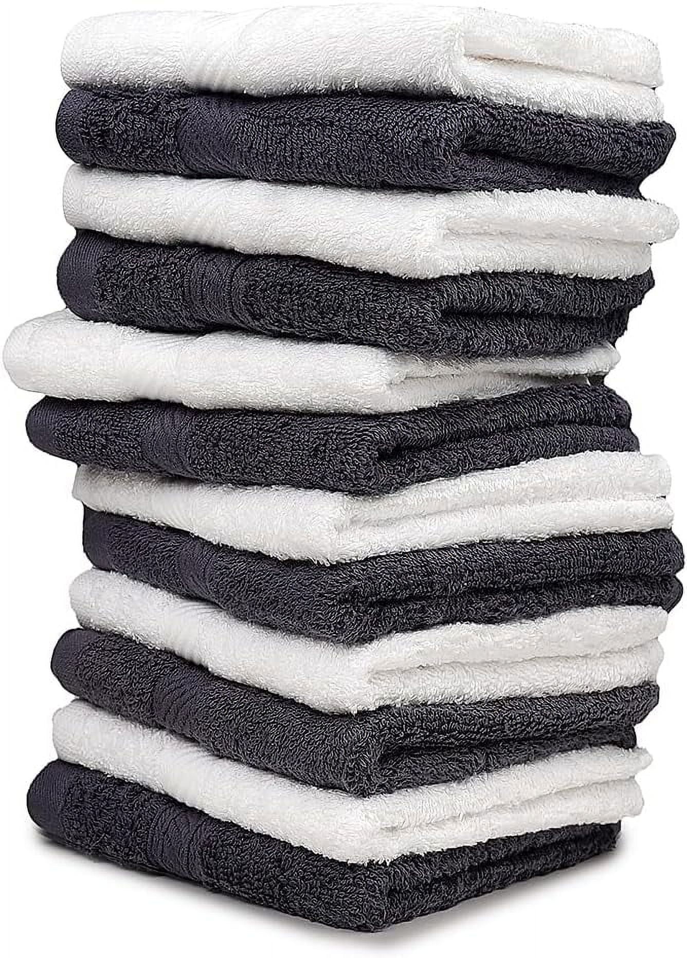 HOWEN 100% Cotton Bath Wash Cloths 12 Pack - 12" x 12"- Highly ...