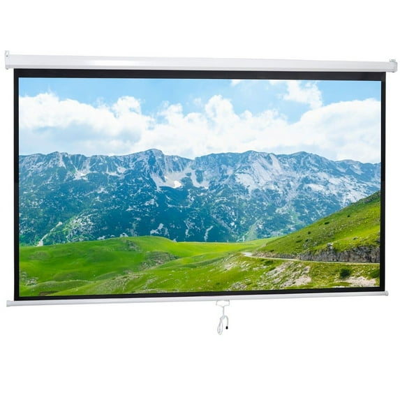 HOWEN 100-inch Diagonal 16:9 Projection Screen, HD Manual Pull Down ...