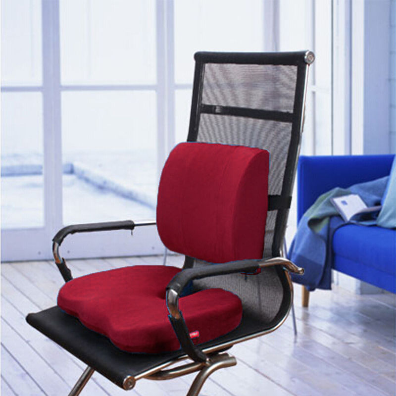 HOWEN 2pc High Resilience Memory Foam Seat Chair Waist Lumbar Back ...