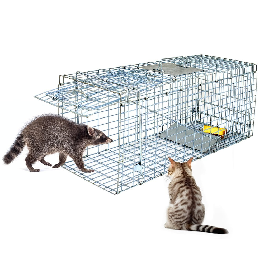 HOWEN Live Animal Trap 32"X12.5"X12", Steel Cage Humane Rodent Cage for ...