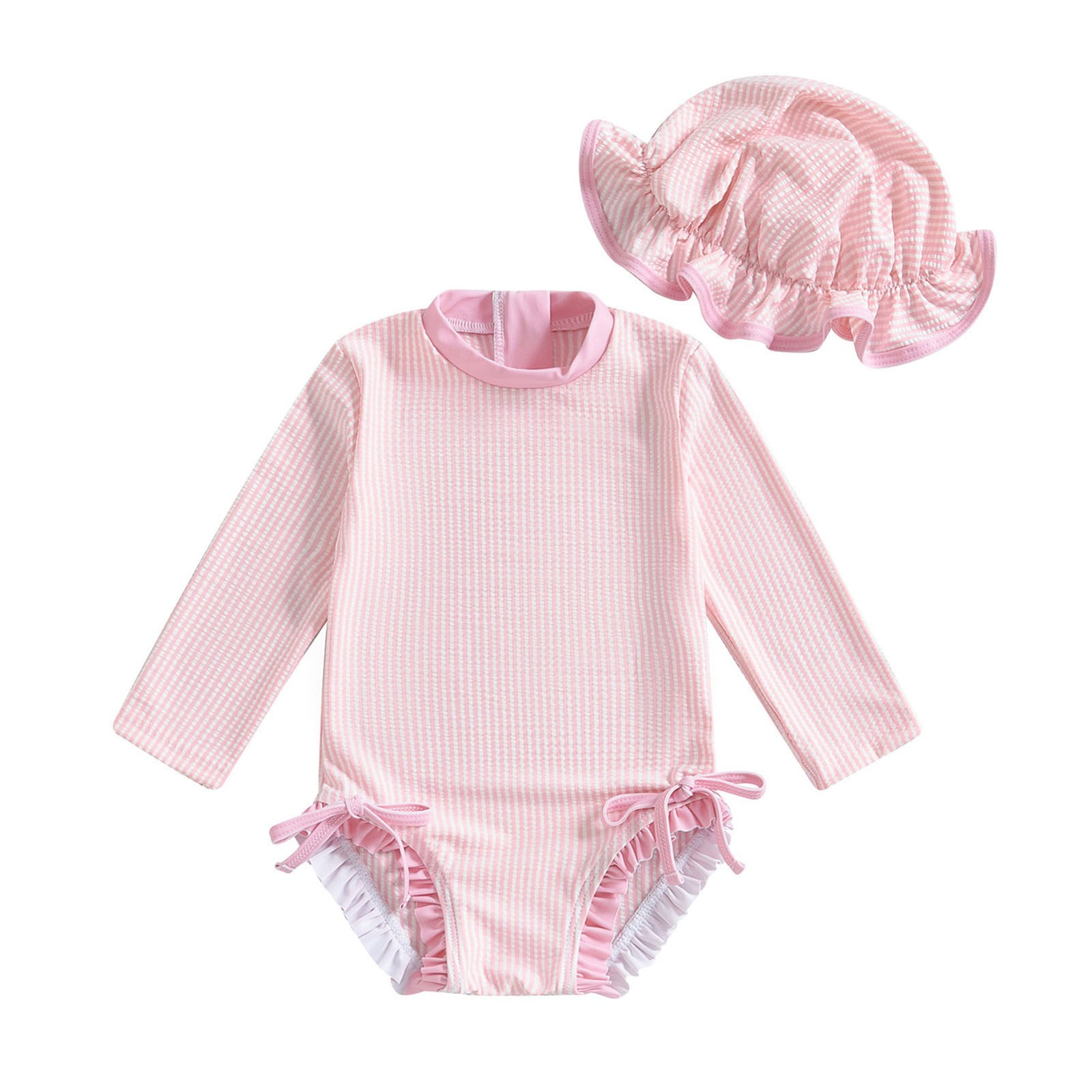 HOWPAY 2 Piece Swimsuit for Girls Long Sleeve Tankini Bathing Sport Sun ...