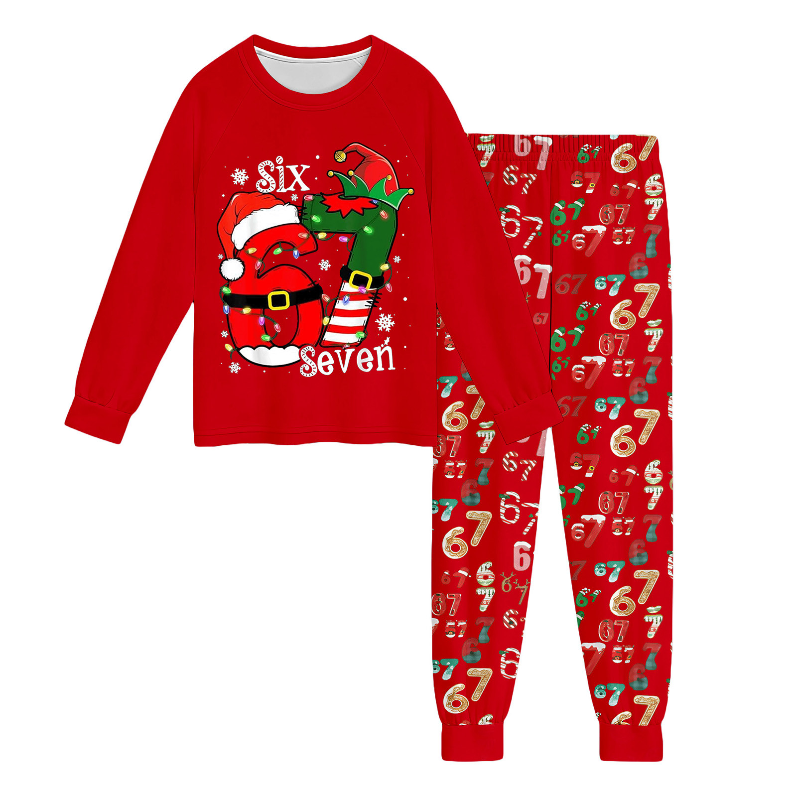HOWPAY 6 7 Christmas Shirt and Pants Outfit Sets for Boys Girls Long ...