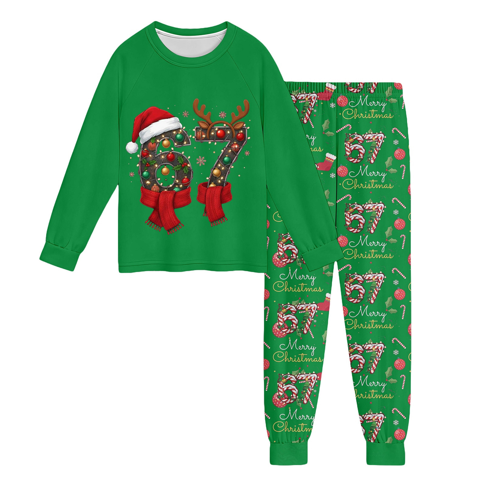 HOWPAY 6 7 Christmas Shirt and Pants Outfit Sets for Boys Girls Loose ...