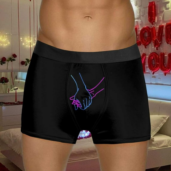 HOWPAY Boxers Briefs For Men Breathable Stretchy Graphic Low Rise ...