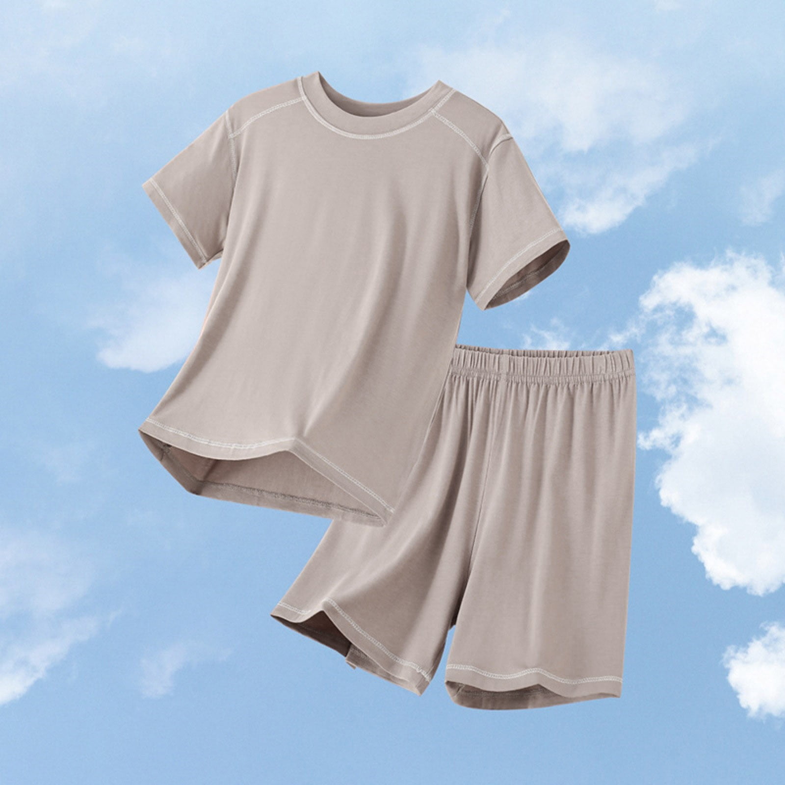 HOWPAY Boys Outfits 2 Piece Crewneck Short Sleeve Tees and High Waisted ...