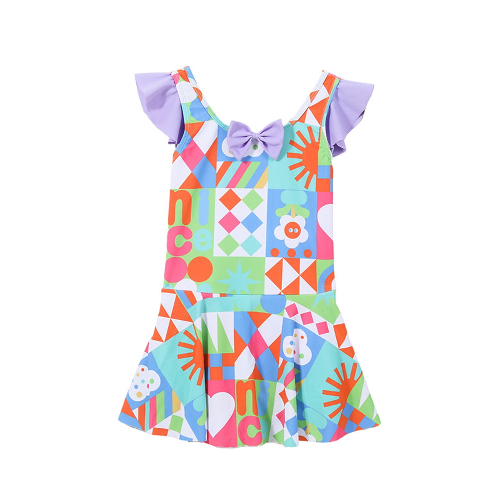 HOWPAY Girls Swimsuit One Piece Sleeveless Bathing Sports Stretch ...