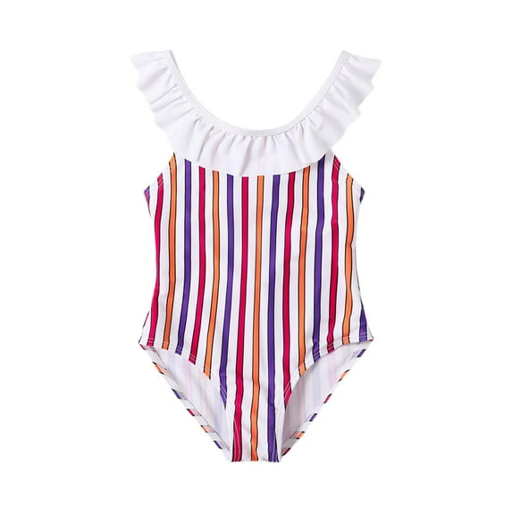 HOWPAY Girls Swimsuit One Piece Summer Sleeveless Spaghetti Strap Cute ...