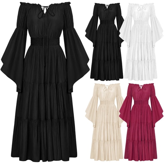 HOWPAY Halloween Dresses For Women Victorian Court Gothic Vintage Dress ...