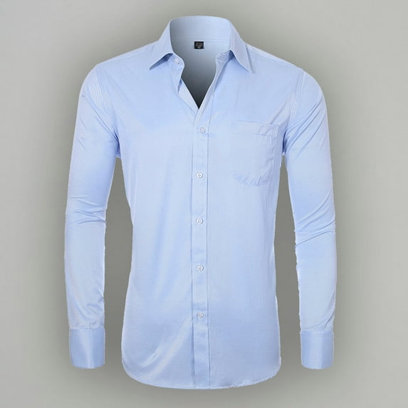 HOWPAY Men Dress Shirt Long Sleeve Slim Fit Classic Button down Shirts ...