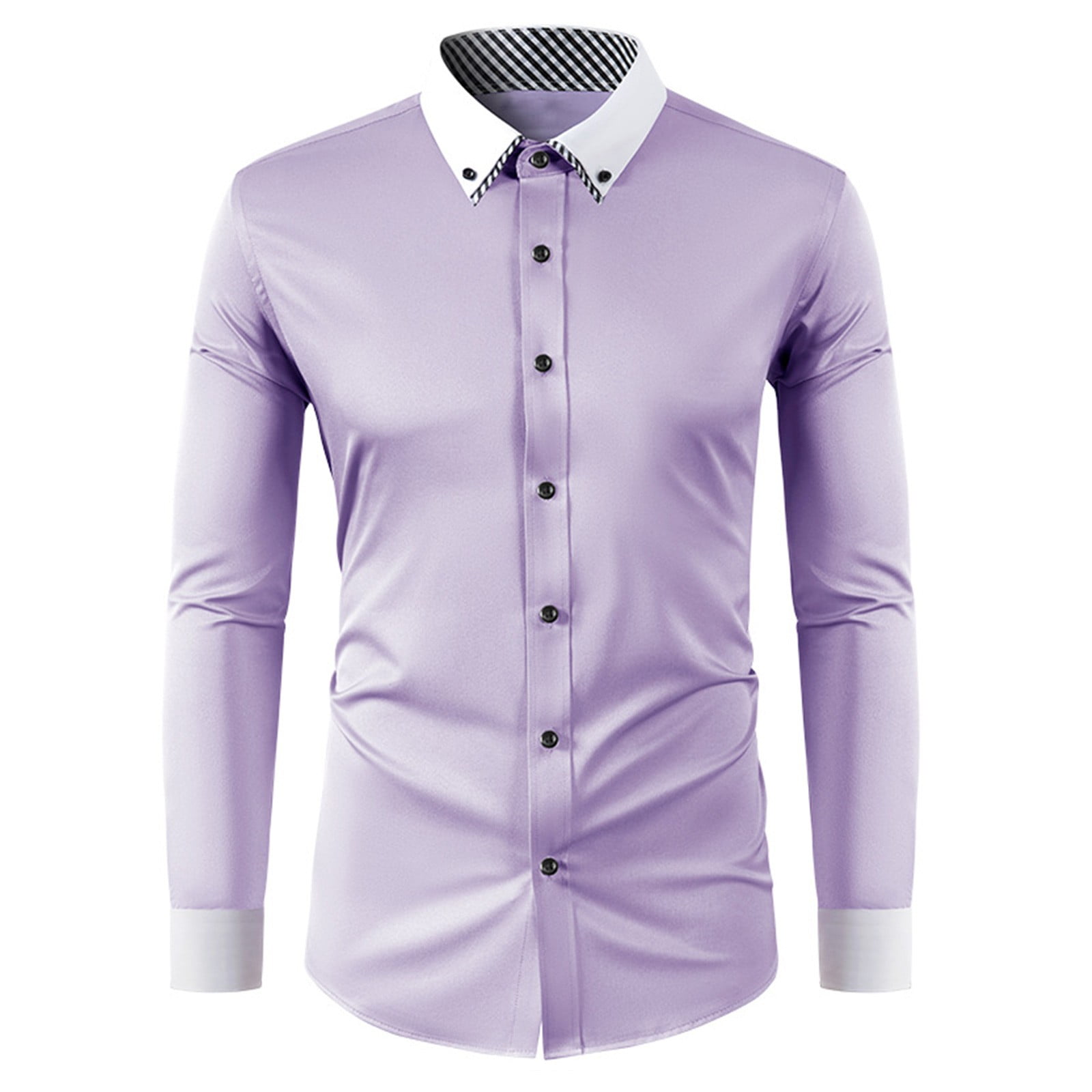 HOWPAY Men's Dress Shirts Regular Fit Formal Shirts Long Sleeve Button ...