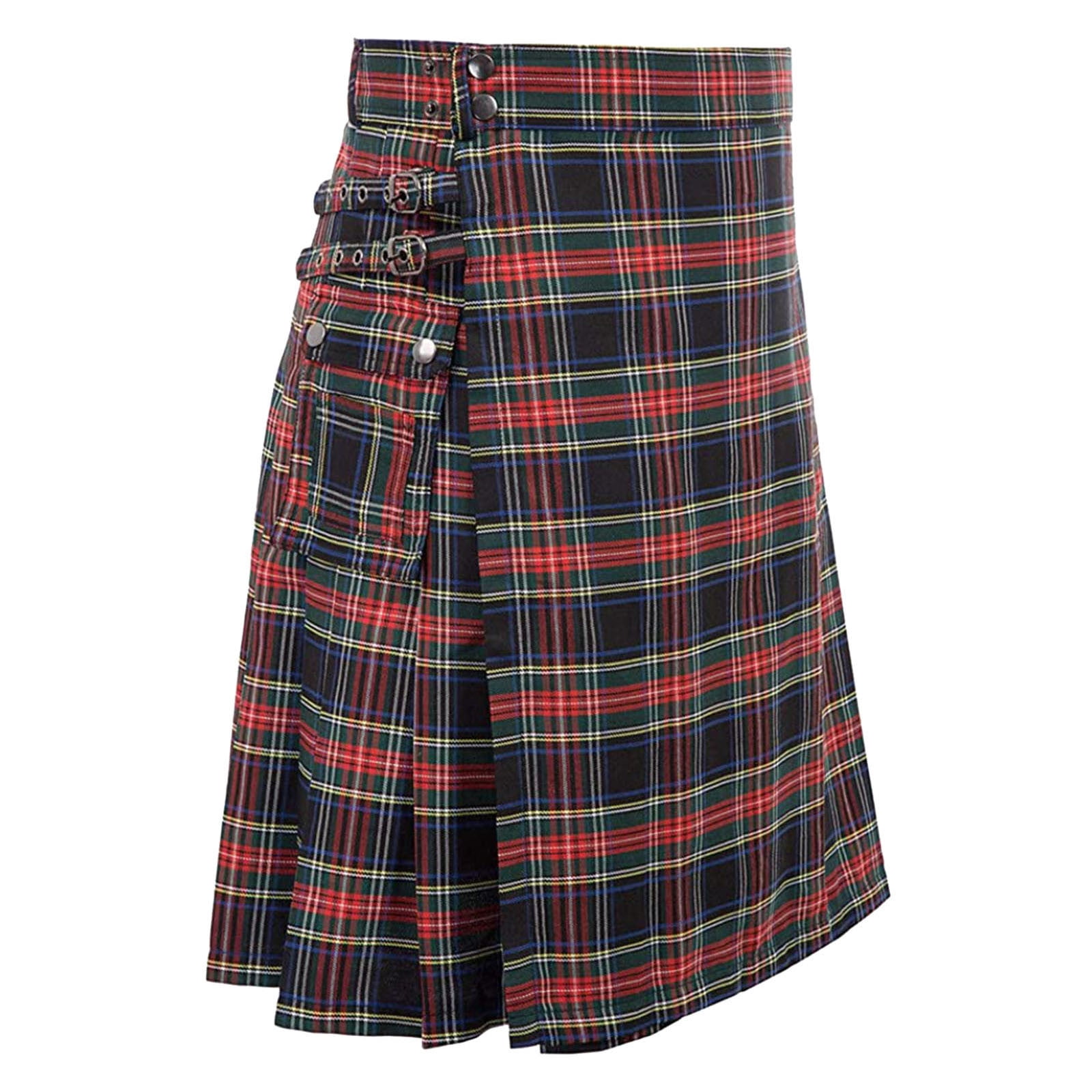 HOWPAY Men's Kilt Tartan Utility Traditional Highland Scottish Kilt ...