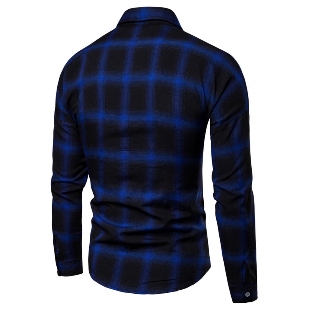 HOWPAY Plaid Shirts for Men Lightweight Button down Roll up Long Sleeve ...