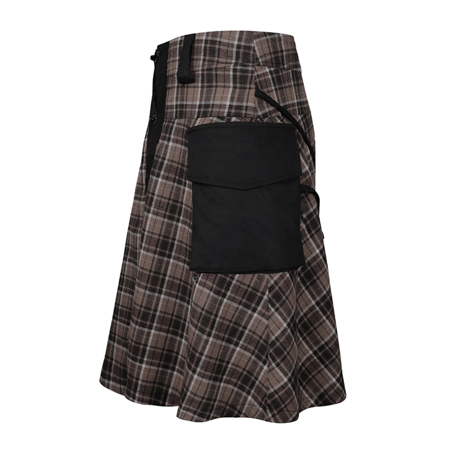 HOWPAY Tartan Utility Kilts for Men Traditional Highland Tactical Kilt ...