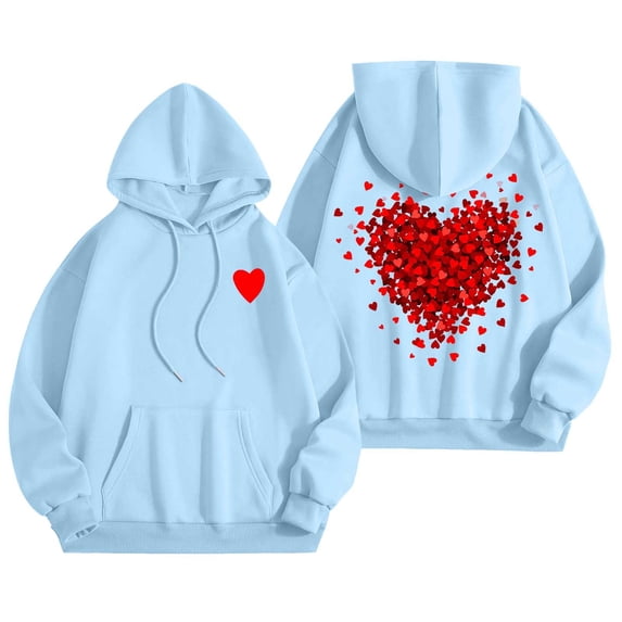 HOWPAY Valentine'S Hoodies for Women Oversized Couples Cute Heart ...