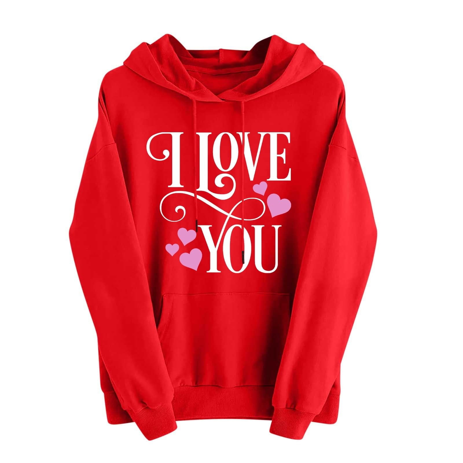 HOWPAY Valentine'S Hoodies for Women Oversized Long Sleeve Drop ...