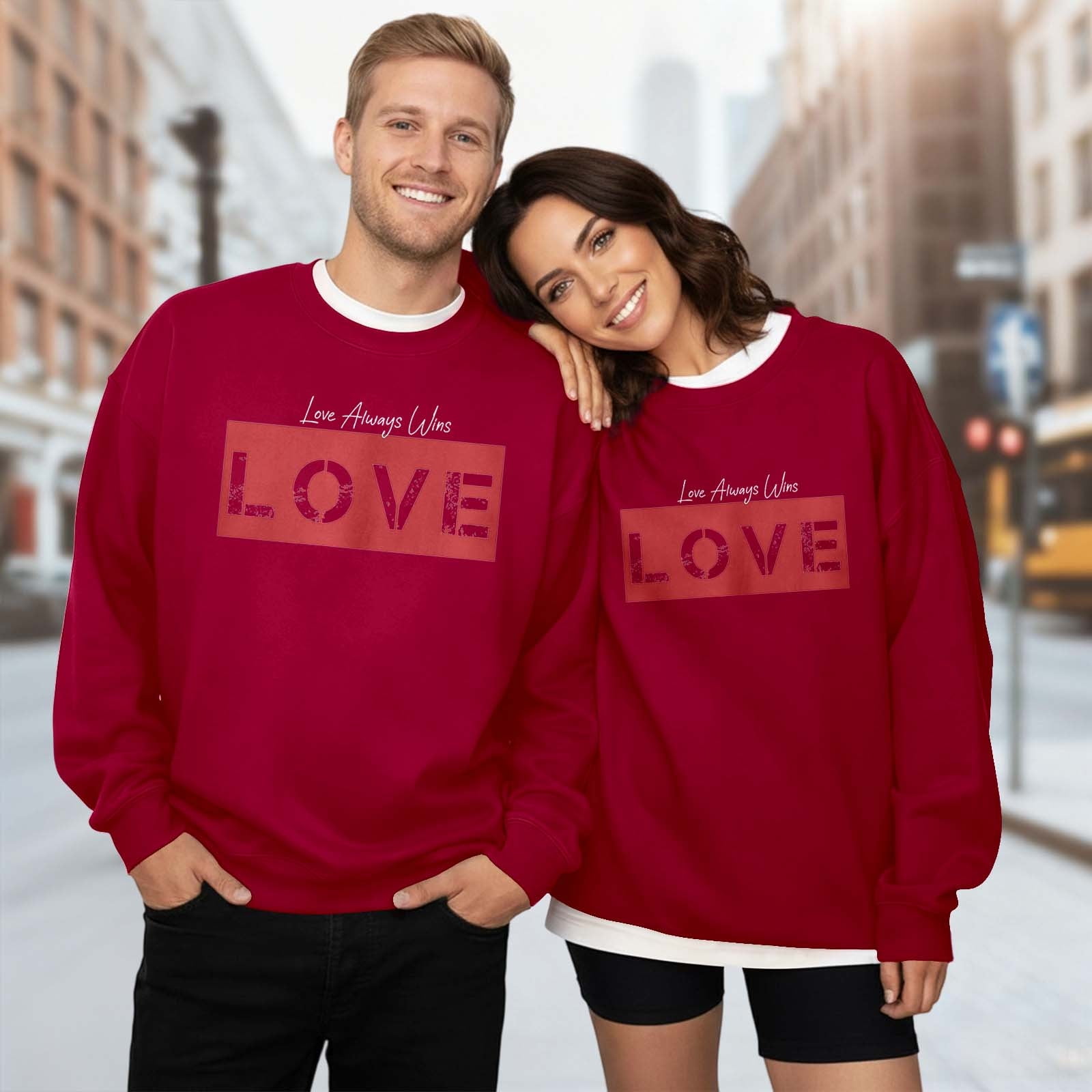 HOWPAY Valentines Sweatshirts for Women Men Couples Love Letter Printed ...