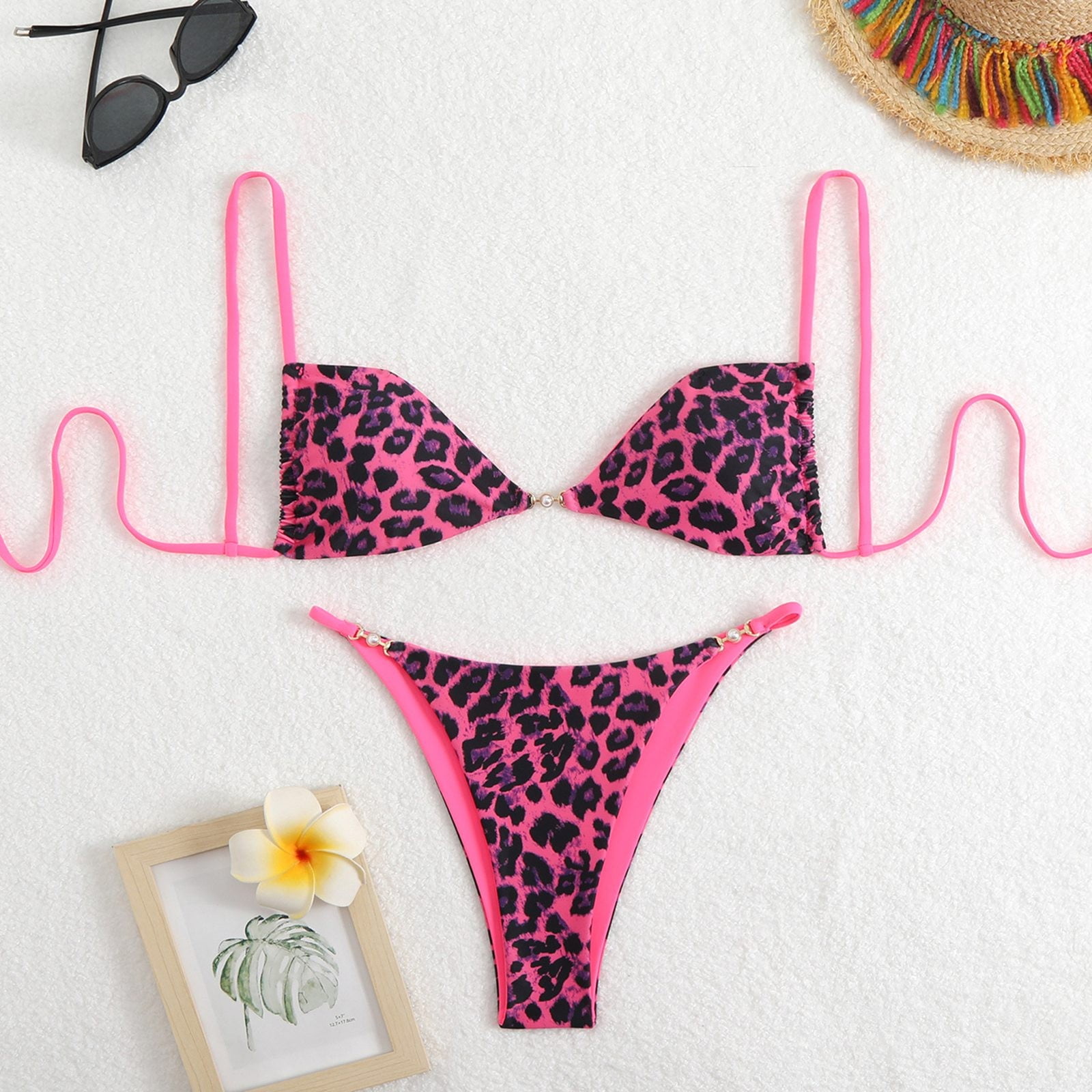 HOWPAY Women's Bikini Swimsuits Sporty Push up Crop Top Swim Suit with ...